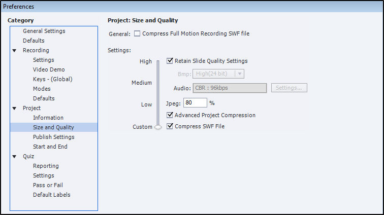 Setting Project Preferences In Adobe Captivate Classic